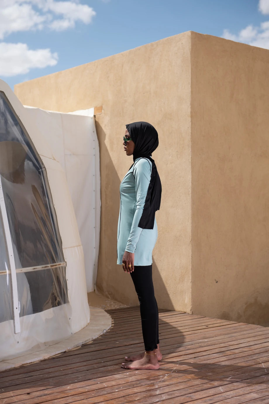 Swim Scarf | Black | hydroswimwear